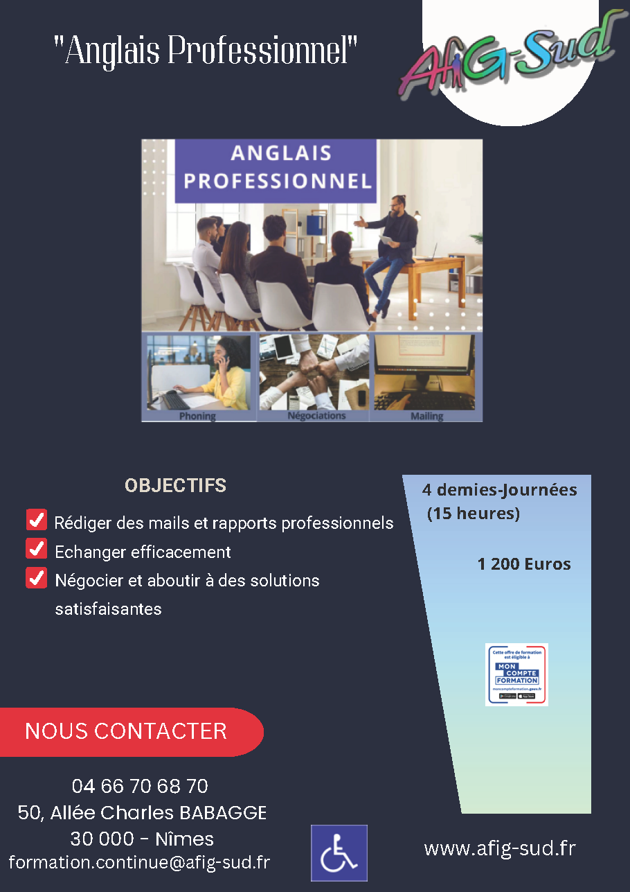 Anglais professionnel - Afig-Sud